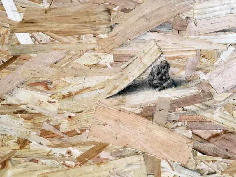 يستخدم الفنان بيجاك الخشب المضغوط كلوحة قماشية للوحاته المحبرة للإنسان مقابل الطبيعة 10168_5