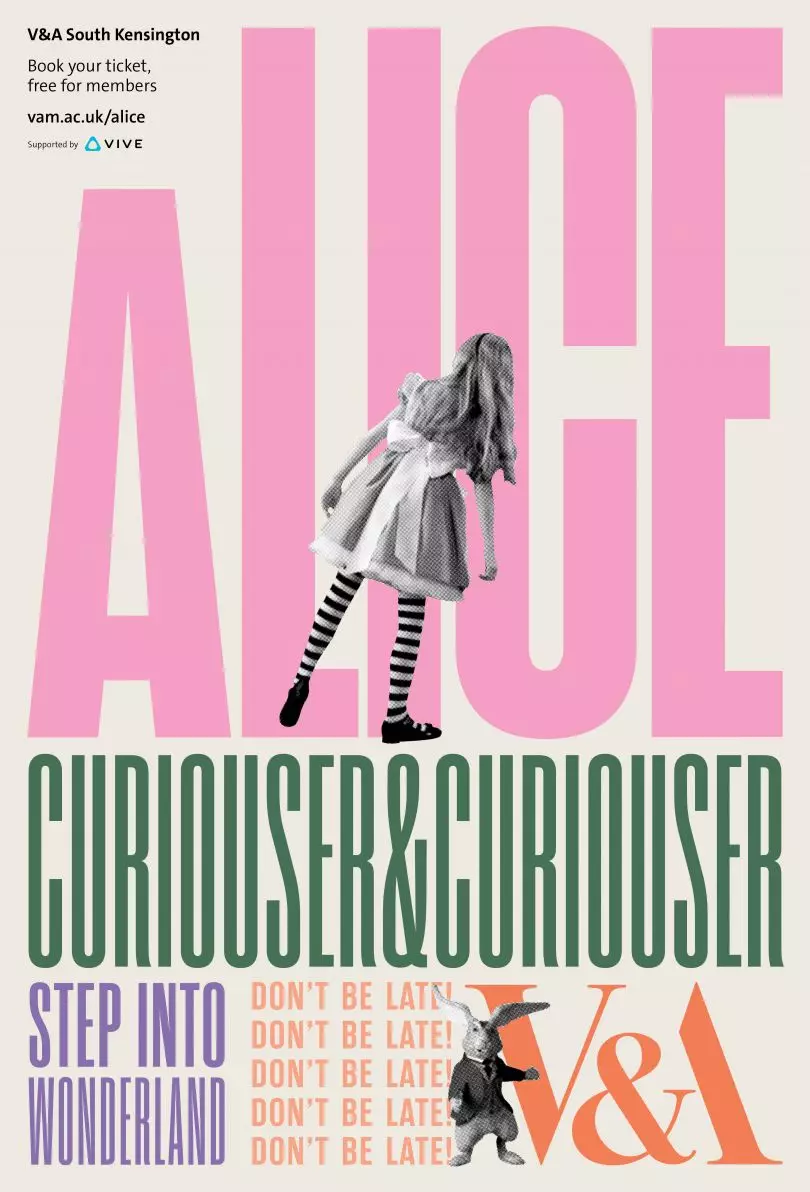 Tom Hingston Visual Identity Images for Alice: Curiouser and Curiouser exhibition, V&A, London © Hingston Studio