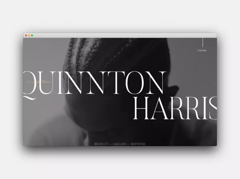 Quinnton Harris 的作品集網站，由 Editor X 製作