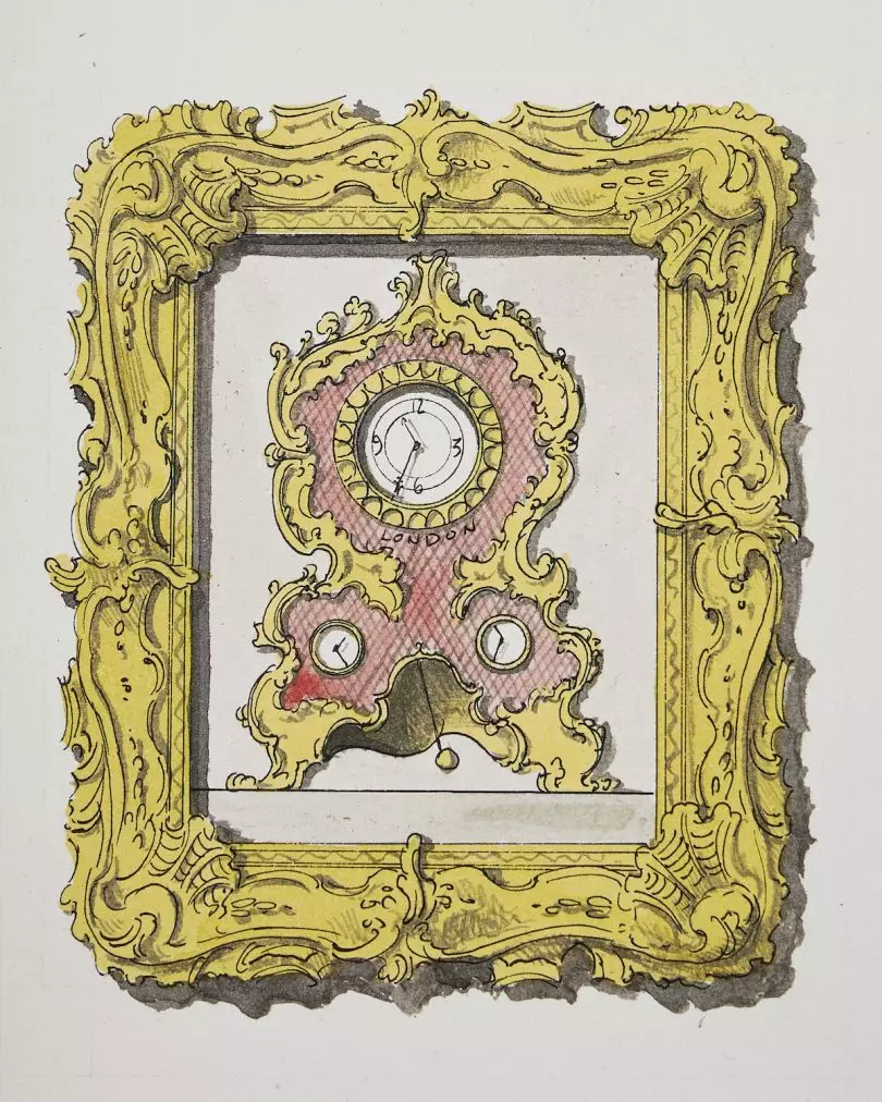 Pablo Bronstein, Rococo Clock, 2020 © Pablo Bronstein