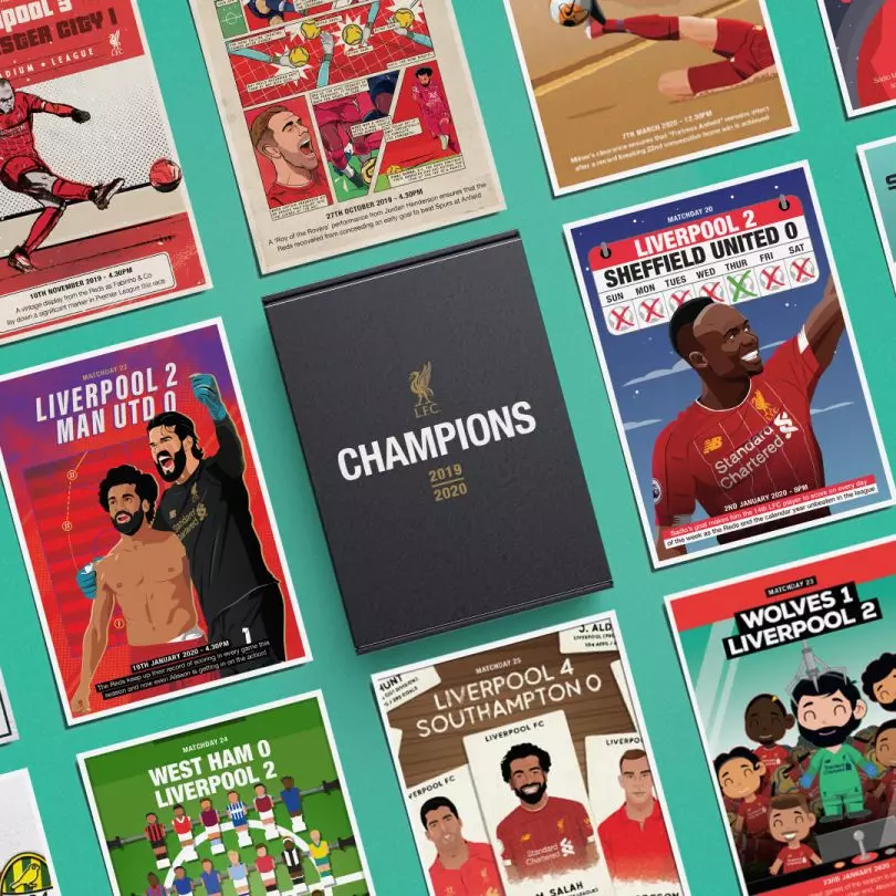 Deiva Vila ilustrētās Liverpool FC pastkartes, kas atzīmē skaisto spēli 1302_11