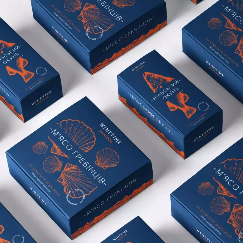 Winetime Seafood pa Olga Takhtarova, A' Design Award Gayan nan Design Packaging, 2019 - 2020