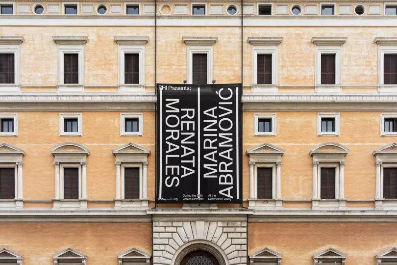 Campaña para una exposición conjunta de Phi, que muestra el trabajo de Renata Morales y Marina Abramović en la Galería Ca 'Rezzonico durante la Bienal de Venecia en 2019