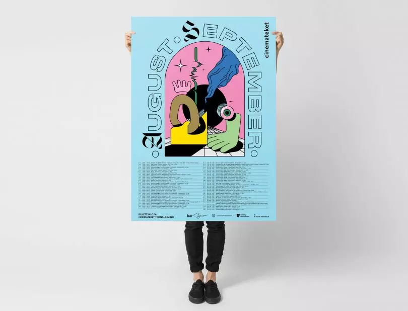 Hugmun's acid trip posterserie voor een Noorse arthouse bioscoop