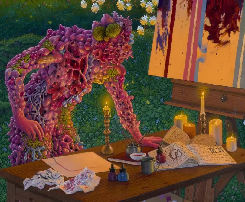 Lukisan minyak paling anyar saka artis Adrian Cox nyritakake crita makhluk mitos sing ngarep-arep bisa ngrebut jagad iki 1530_4