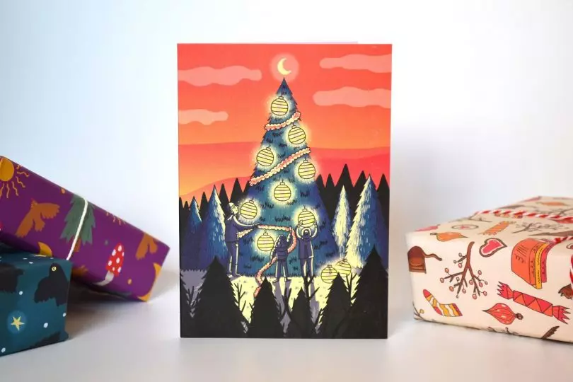 لالٹین کرسمس کارڈز از زعفران رسل