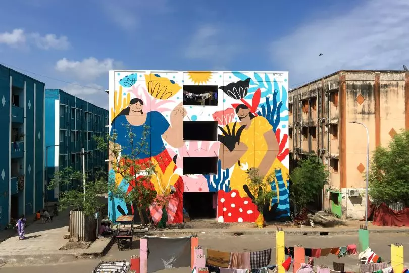 Bloom za St+Art India za Kannagi Art District u Chennaiju, Indija