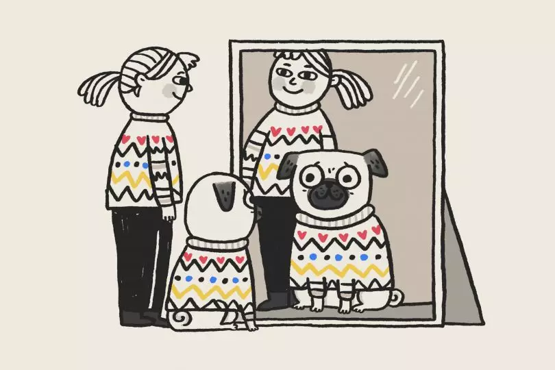 Awọn aworan efe pug ti Gemma Correll wa ni ọkan ti ami iyasọtọ ori ayelujara tuntun kan 1943_1