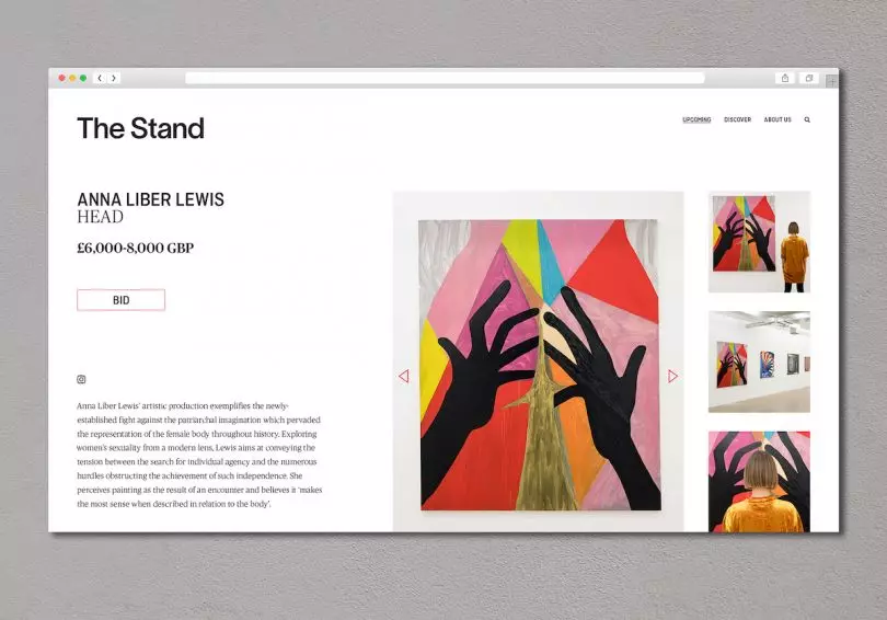 ينشئ المصنع هوية تحريرية بشكل غير عادي وتصميم موقع لمنصة المزاد الفني الجديدة على الإنترنت The Stand 1955_7
