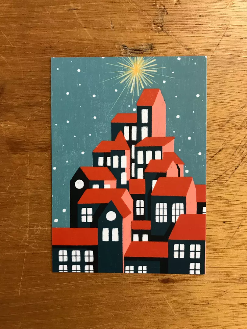 כרטיס חג המולד מאת איריס ואן דן אקר