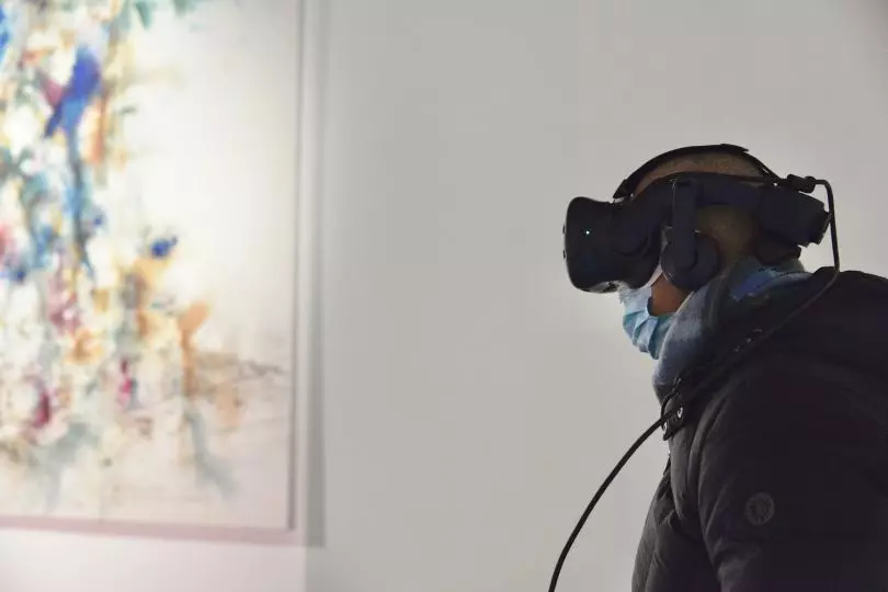 VR 作品《故宮夢遊》，2020 年奧德賽與歸來展覽的裝置細節。圖片由 HTC VIVE Arts 提供