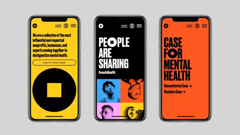 Pentagram Partner Paula Scher kreéiert 'quadratesch Peg an engem ronnen Lach' Identitéit fir d'Mental Health Coalition 2181_10