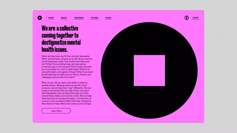 Pentagram Partner Paula Scher kreéiert 'quadratesch Peg an engem ronnen Lach' Identitéit fir d'Mental Health Coalition 2181_9