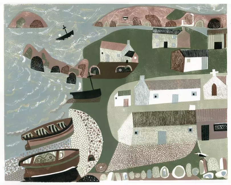 Melvyn Evans, Coastal Village, 2019. העפלעכקייַט די קינסטלער