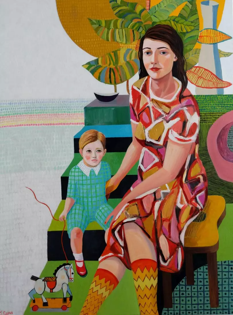 Jessica Quinn, Mother And Son, 2019. Akrilik në kanavacë. Me mirësjellje të Kittoe Contemporary