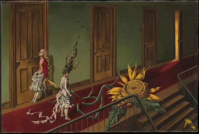 Eine Kleine Nachtmusik nipasẹ Dorothea Tanning, 1943. ©-ADAGP,-Paris-ati- DACS,-London-2019