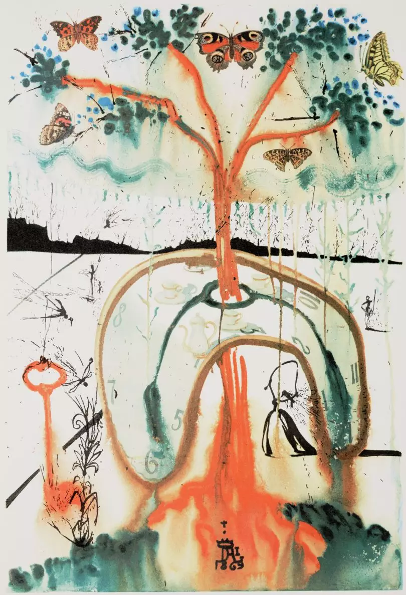 سالوادور دالی، یک مهمانی چای دیوانه، 1969، © Salvador Dali, Fundació Gala-Salvador Dalí, DACS 2019. موزه هنر دالاس، هدیه لین بی و روی جی شلدون، 1999.183.12_2