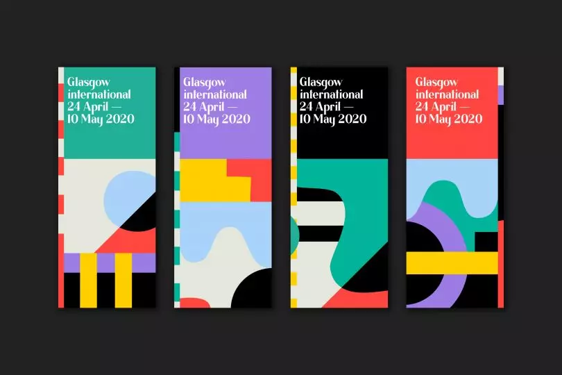 Ua rau & Teebmeem rebrands Glasgow International nrog bold thiab abstract illustrations 2366_1