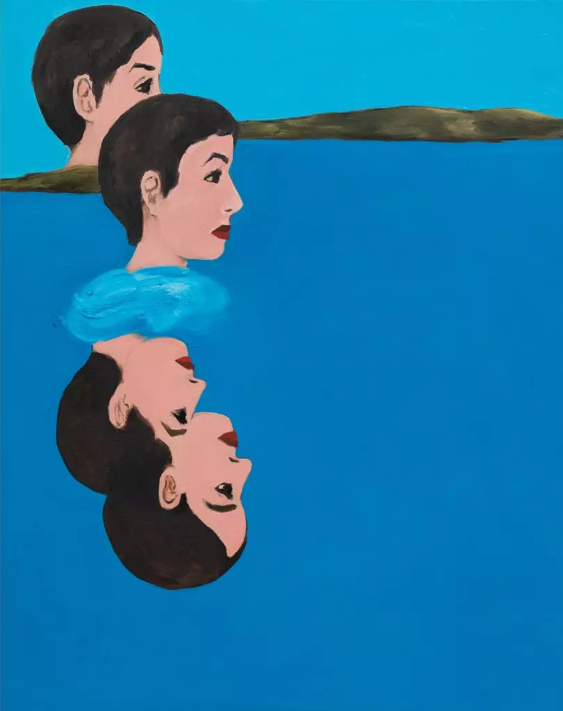 Becky Kolsrud, 'Allegorical Yambaye ubusa (Double Reflection)', 2018, Amavuta kuri canvas, 101,6 x 81.3cm (40 x 32in)