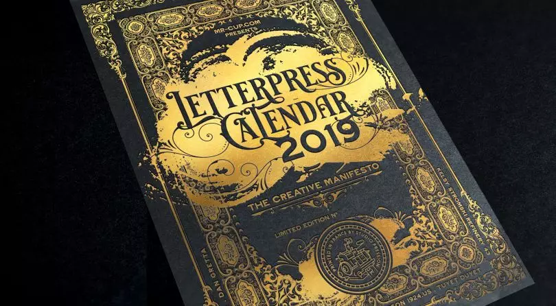 Kalender letterpress Mr Cup yang elegan untuk tahun 2019 hadir dalam warna hitam dan emas yang mewah 2609_4