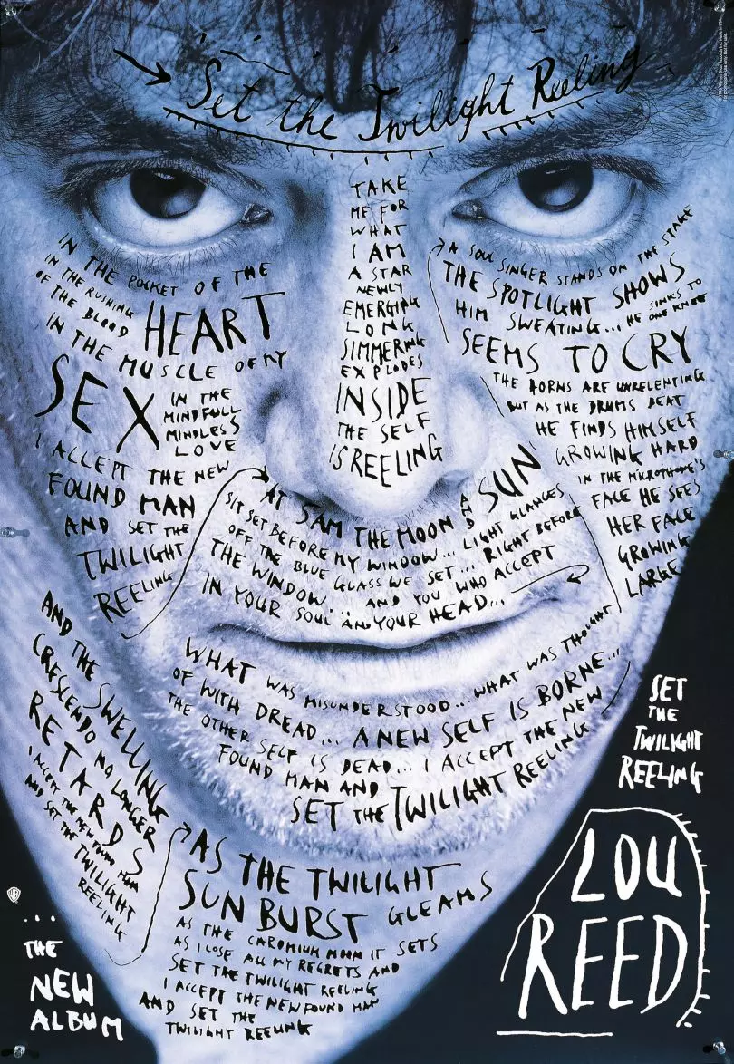 p. 335 « Set The Twilight Reeling », Lou Reed, affiche, États-Unis, 1996 Design : Stefan Sagmeister (Autriche/États-Unis)