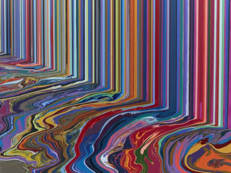 Ian Davenport's large-scale 'puddle paintings' that drip into rainbow coloured pools 2654_3