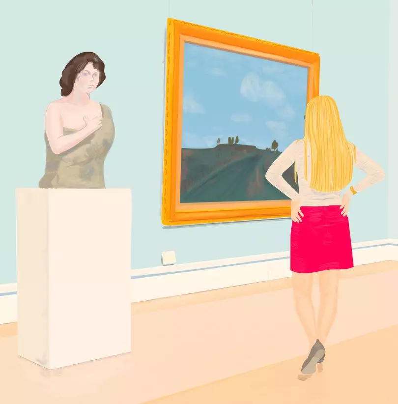 La nueva serie de pinturas digitales de Mario Sughi muestra a mujeres disfrutando del arte en galerías 2727_2