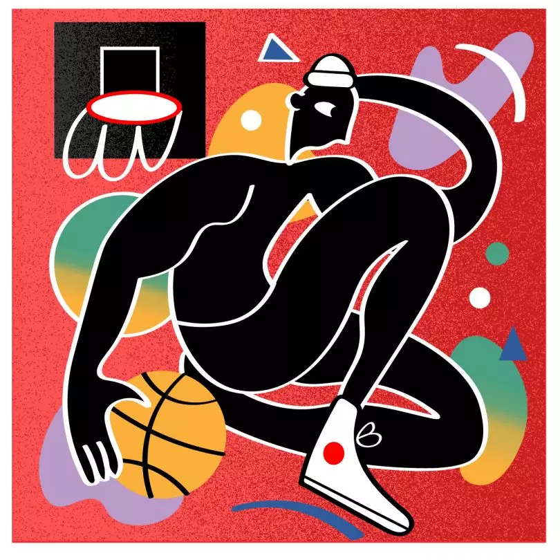 Hoop Dreams: a serie de ilustracións vívidas celebra o amor dos deseñadores polo baloncesto 2772_2