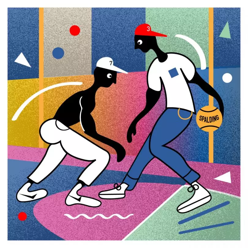 Hoop Dreams: a serie de ilustracións vívidas celebra o amor dos deseñadores polo baloncesto 2772_7