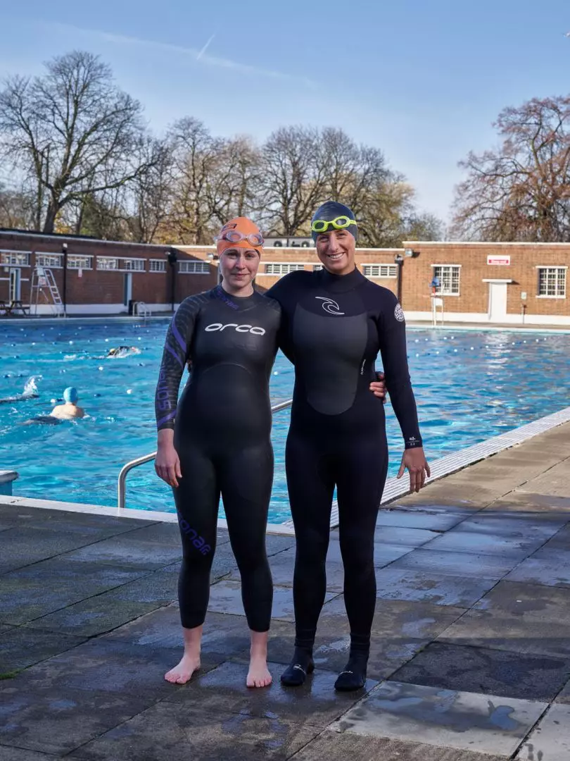 Fotografías de antes e despois de Michael Wharley de nadadores en auga fría en Londres 2799_8