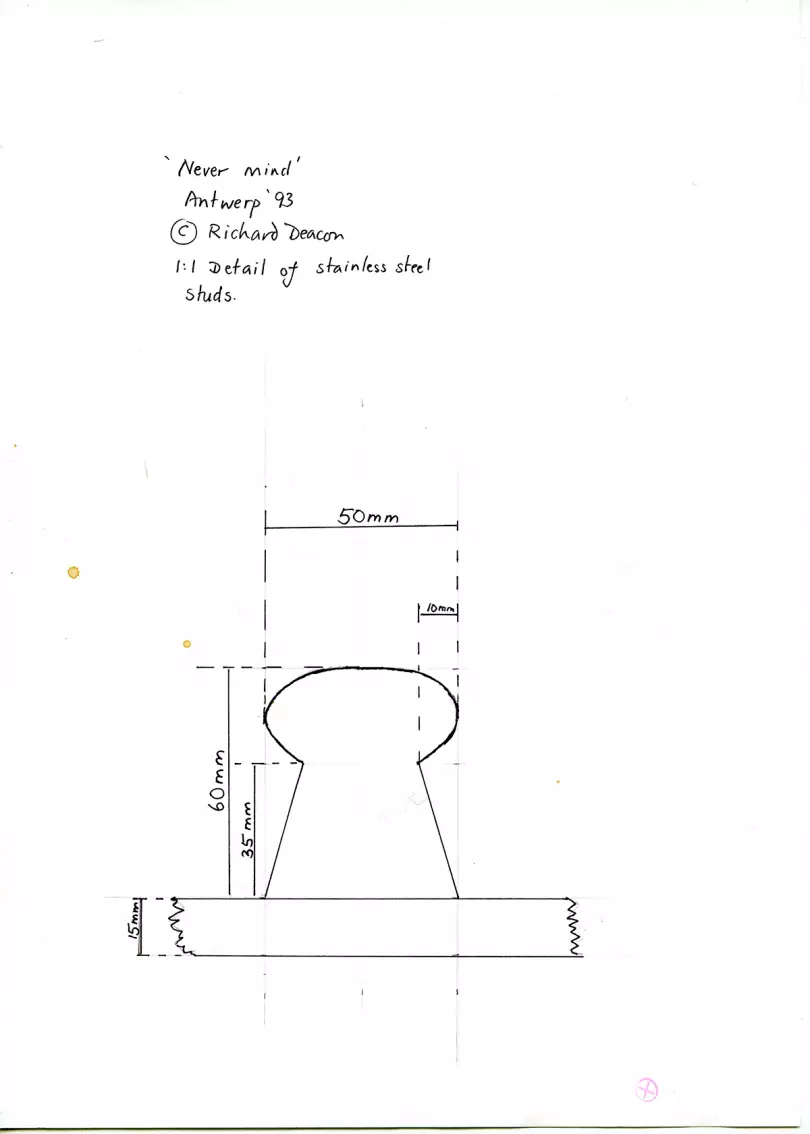 Preparatory drawings, copyright at courtesy of Richard Deacon