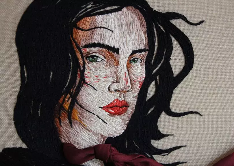 Ezgi Pamir's intricate threaded portraits of windswept women that float off the canvas 3020_1