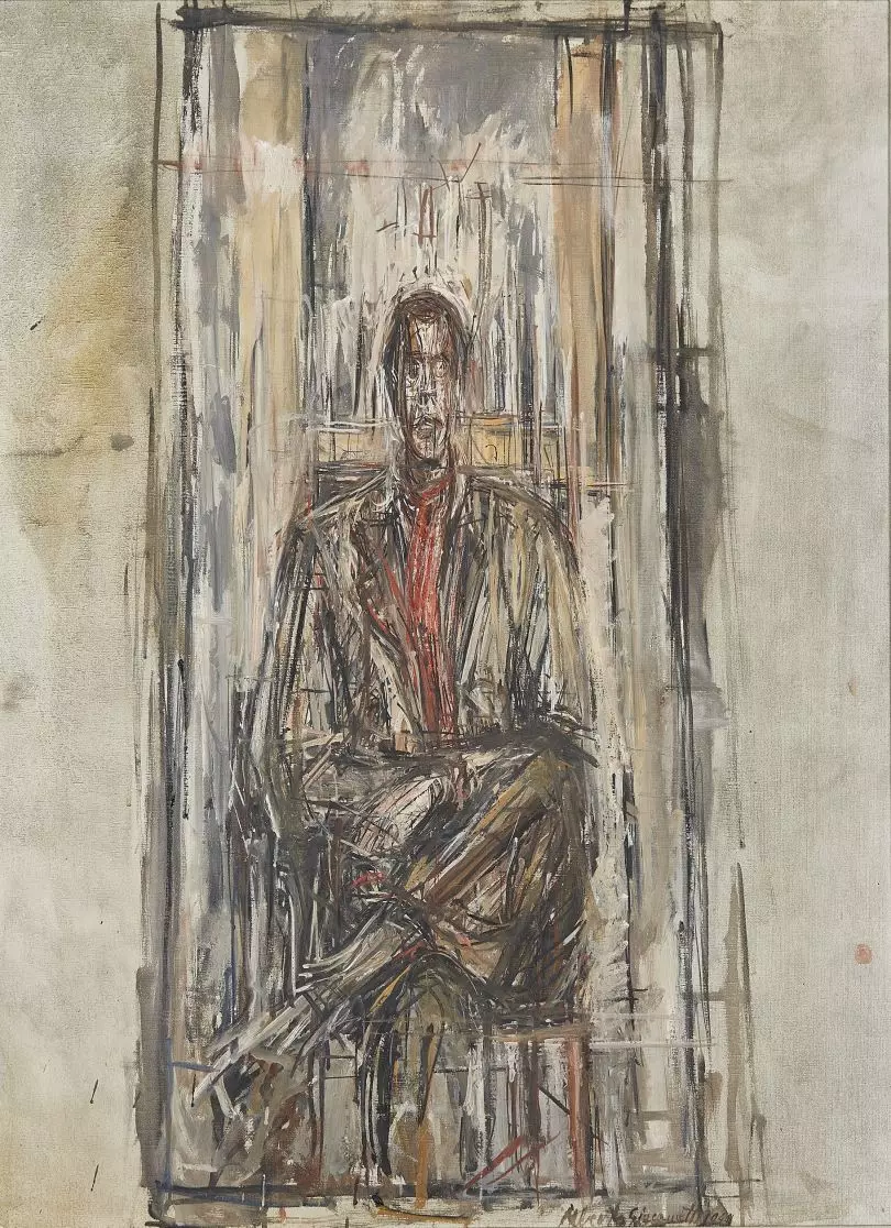 Diego ina suí 1948 Péint ola ar chanbhás 80.5 x 65 cm Ionad Sainsbury do na hAmharcealaíona, Norwich © Eastát Alberto Giacometti, ACS/DACS, 2017