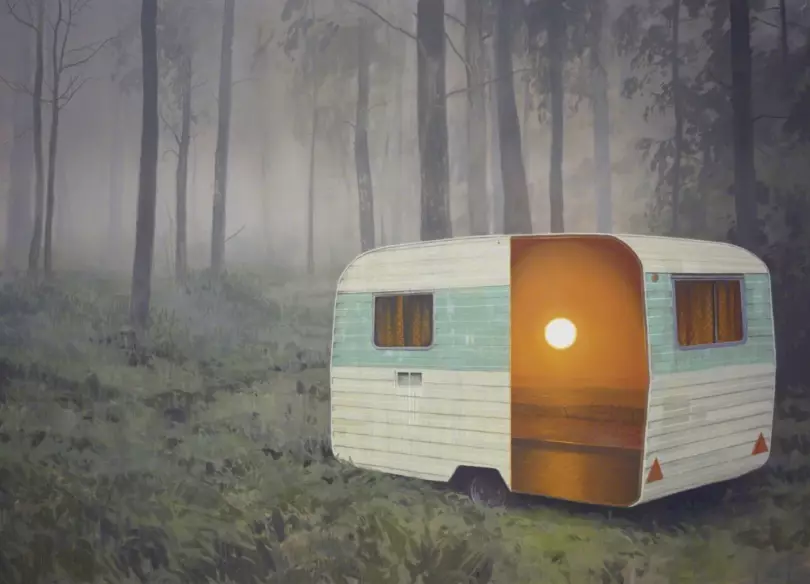 Where We Belong: Kunstenaar schildert caravans in de Hooglanden met portalen naar zonniger oorden 3165_3