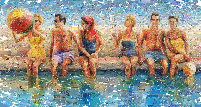 Endless Summer: Nostalgic mosaics made from pieces of vintage magazines 3214_1