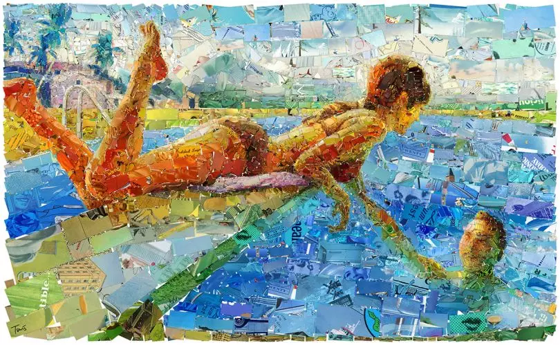 Endless Summer: Nostalgic mosaics made from pieces of vintage magazines 3214_3