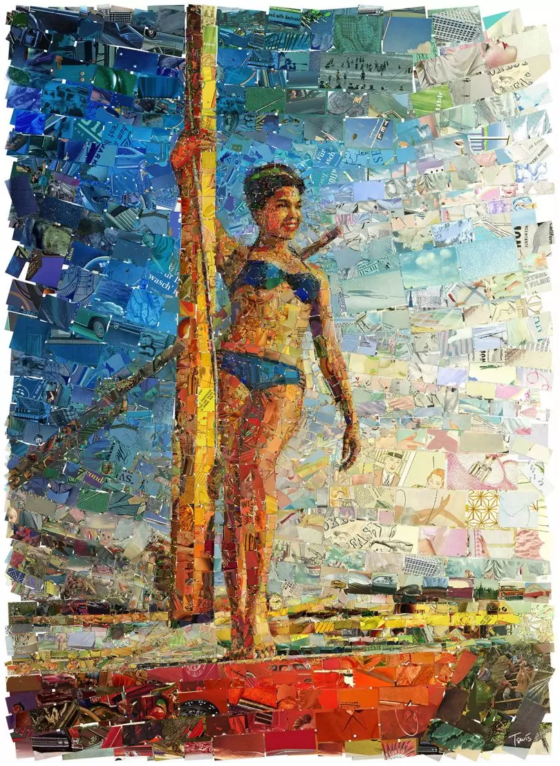 Endless Summer: I-Nostalgic mosaics eyenziwe ngezingcezu zomagazini bakudala 3214_5