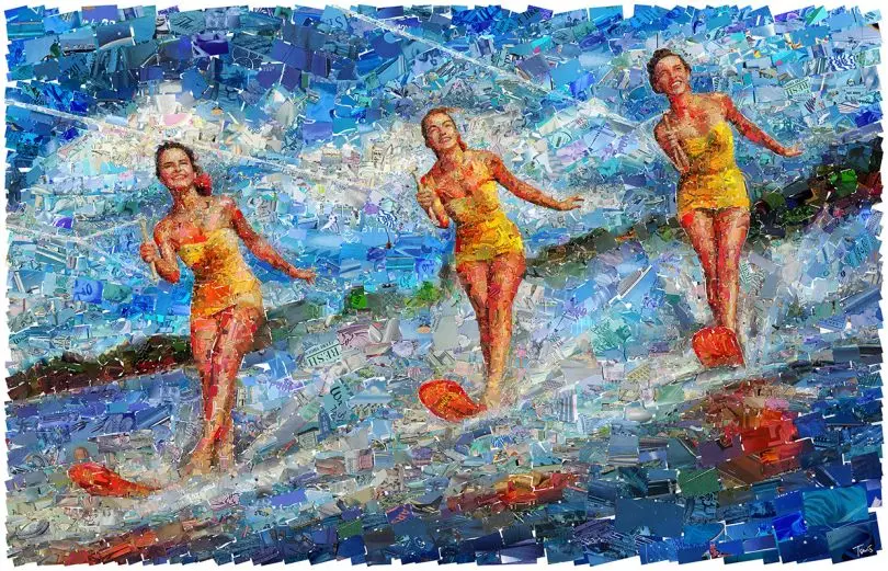 Endless Summer: I-Nostalgic mosaics eyenziwe ngezingcezu zomagazini bakudala 3214_9