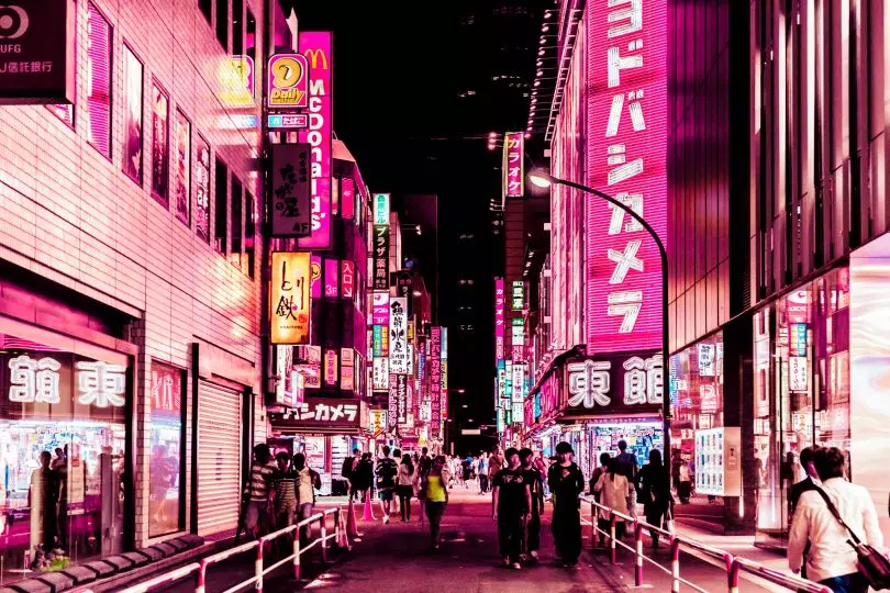 Tokyo's Glow: Fotografer Xavier Portela saturates kota panggedéna di dunya warna pink 3222_7