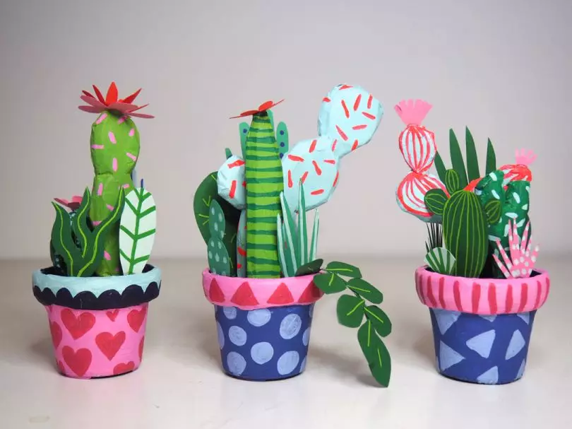 Cactus di carta: l'illustratrice Kim Sielbeck crea piante di carta dai colori vivaci costruite per durare 3347_5