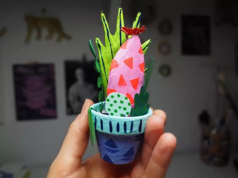 Paper Cacti: Illustrator Kim Sielbeck karajinan tutuwuhan kertas warna caang diwangun pikeun panungtungan 3347_6