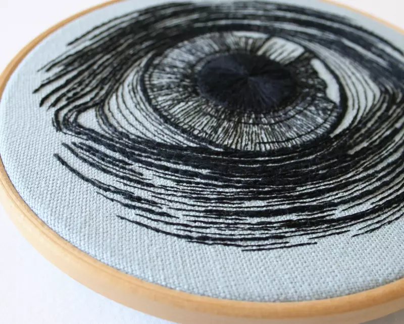 Eye of the Needle: هنرمند نقاشی های پارچه ای خیره کننده از چشم انسان را گلدوزی می کند