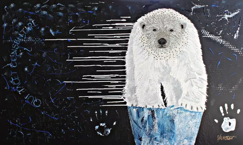 Glittering crystal mosaic oil paintings of the world's most vulnerable animals 3473_10