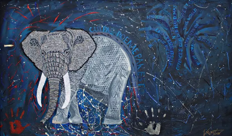 Glittering crystal mosaic oil paintings of the world's most vulnerable animals 3473_8