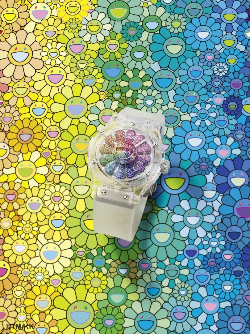 Takashi Murakami'nin ikonik gülümseyen çiçekleri koleksiyonluk bir saate dönüştürüldü 351_1