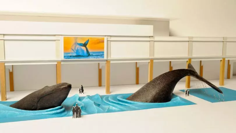 Twee lewensgrootte walvisse swem deur 'n oseaan van 70 000 plastiekbottels in Bristol 3523_9