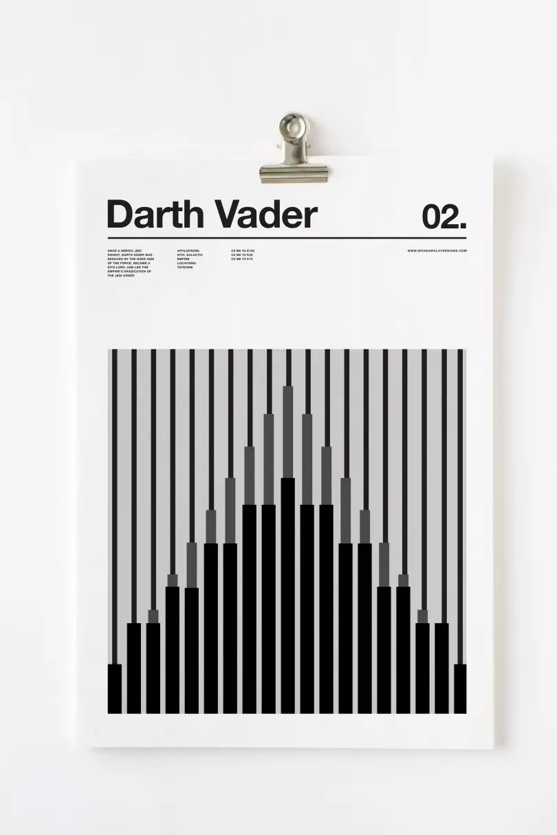 Posterên minimalîst ên jîr ên karakterên Star Wars tenê bi sê rengan 3553_5