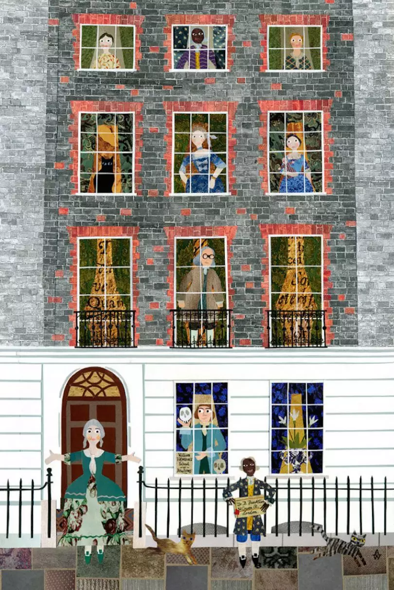 Il·lustracions en collage que representen les cases dels escriptors britànics 3688_2