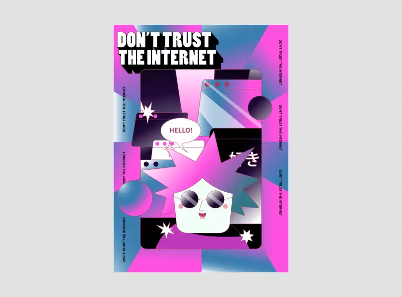 Don't Trust The Internet: Dem Duy Nguyen seng Posterserie erënnert eis un d'Gefore vum Internet 380_3