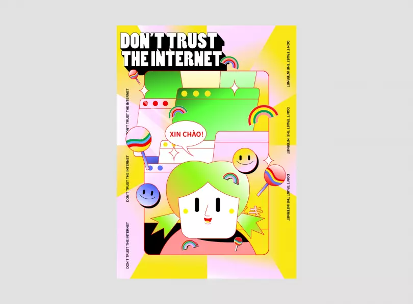 Don't Trust The Internet: Dem Duy Nguyen seng Posterserie erënnert eis un d'Gefore vum Internet 380_4